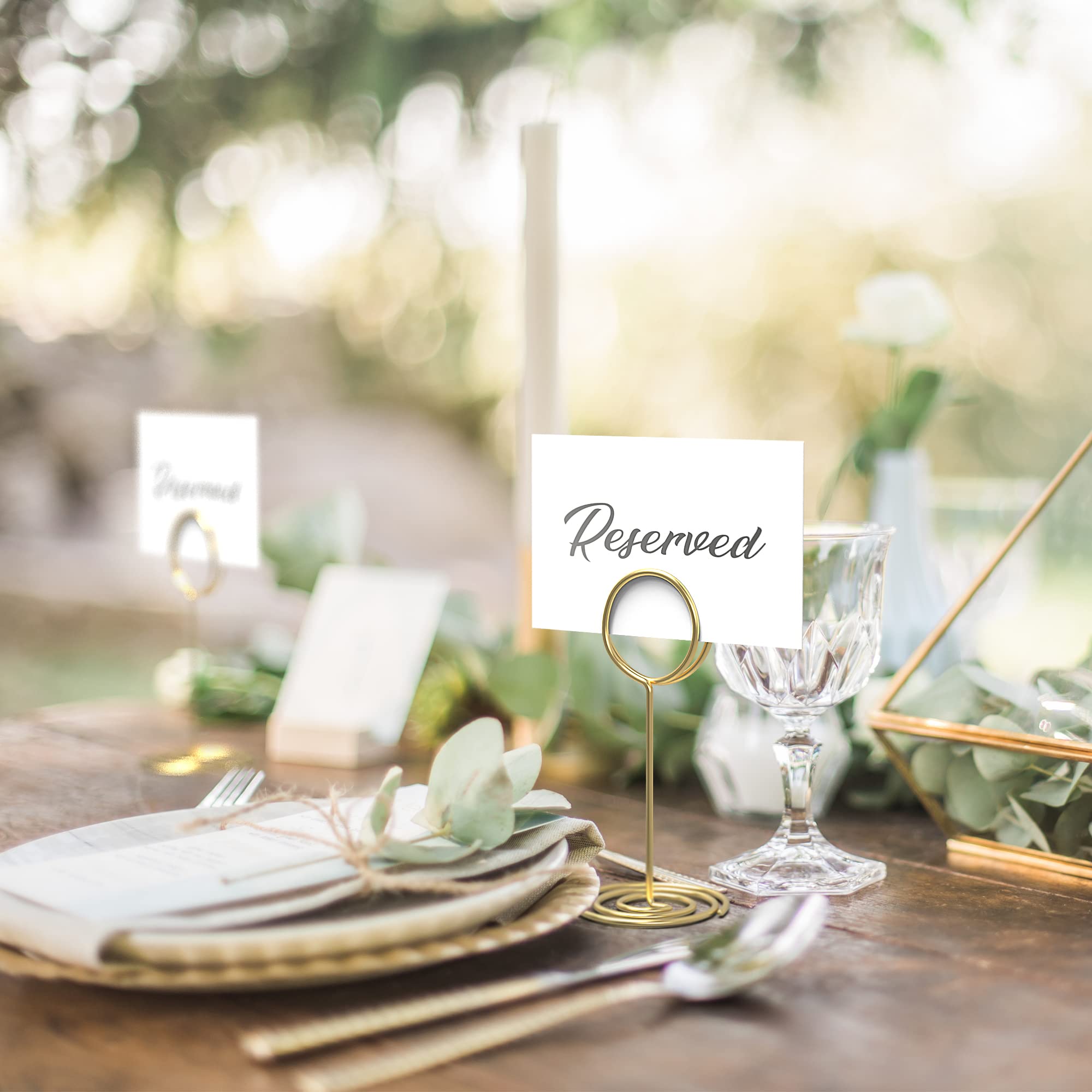 Snapklik.com : 10 Pack Silver Reserved Table Signs For Wedding 3x4 Cardstock Reserved Seating ...