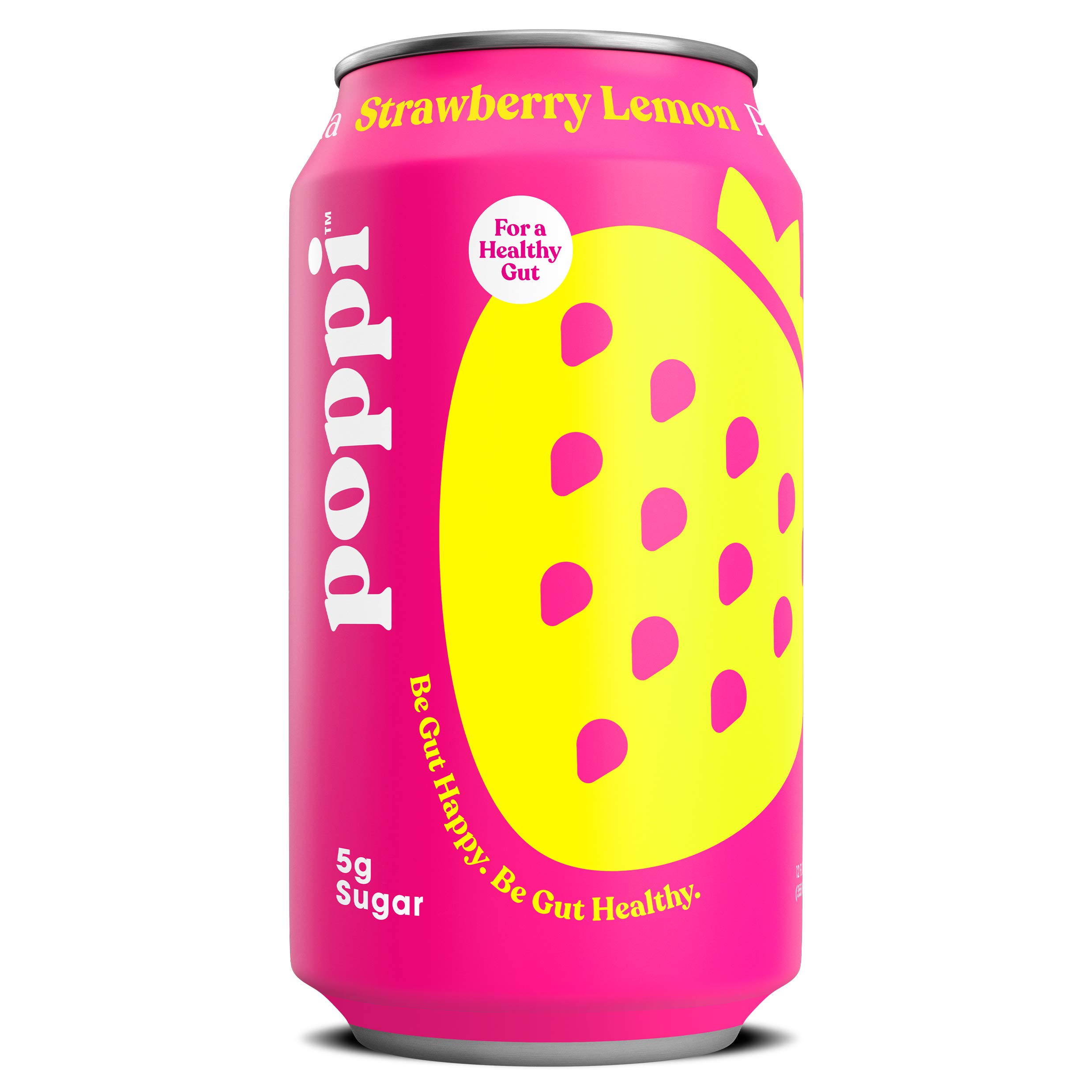 Snapklik.com : Poppi Strawberry Lemonade Prebiotic Soda, 12 Fl Oz
