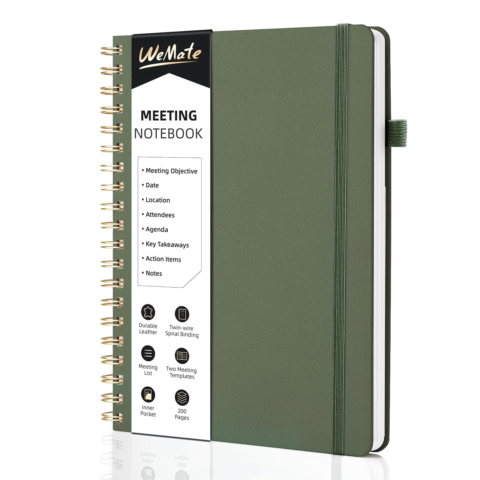 WEMATE Simplified Meeting Notebook for Work with Action Items 200 Pages ...