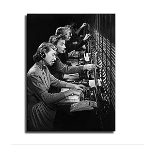 Amazon.com: MAynuo Vintage Women Telephone Switchboard Operators 1940 ...