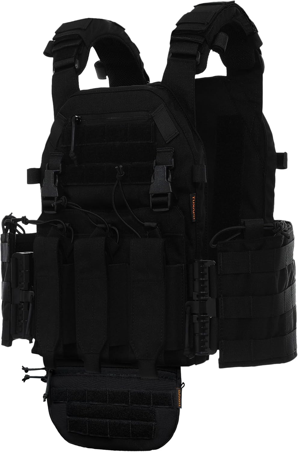 Amazon.com: Tuxapo Tactical MOLLE Vests with Triple mag Pouch and Front ...