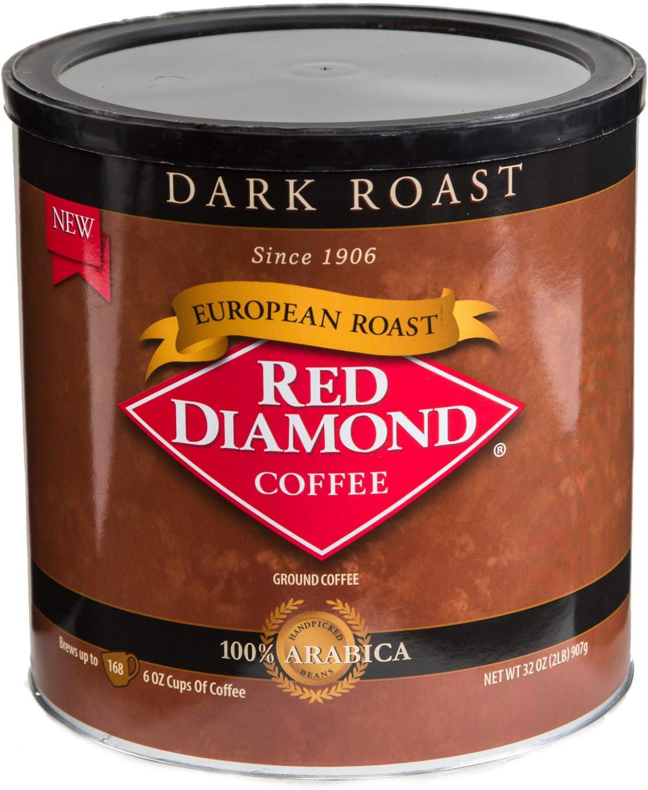 Amazon.com: Red Diamond Ground Coffee, Dark European Roast, Premium ...