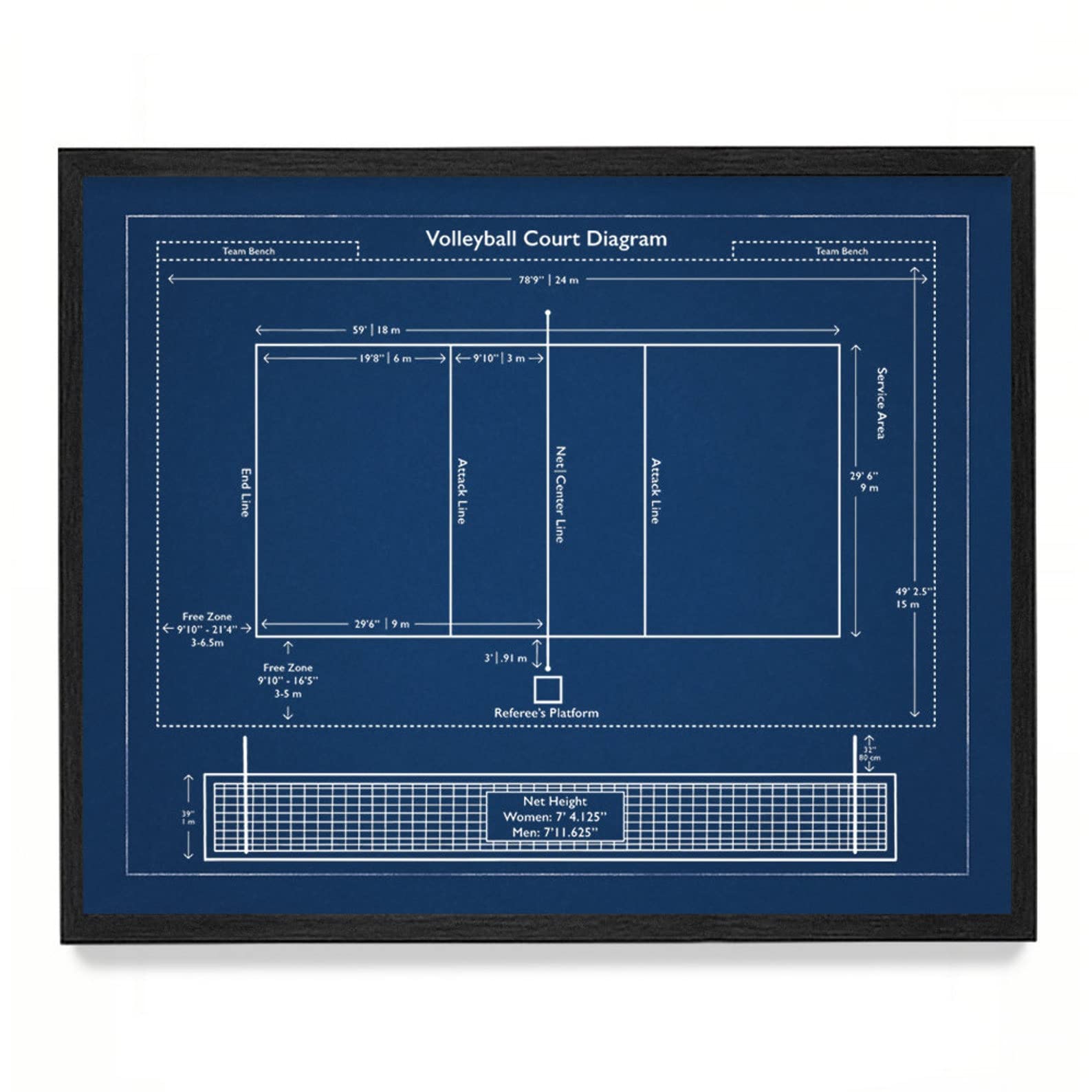 Indoor Volleyball Court Diagram
