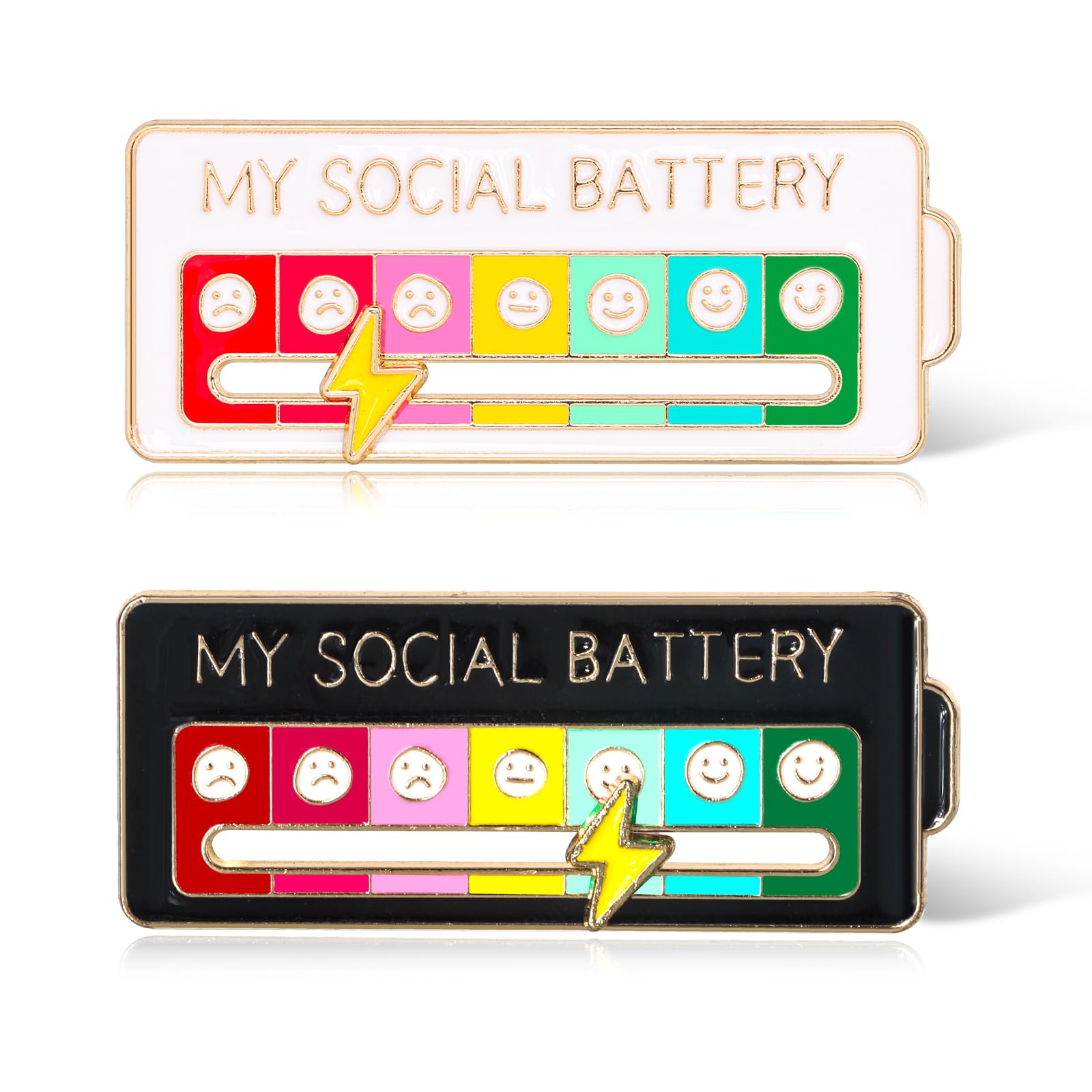 Enamel Pins Cute Social Battery Pin, Interactive Brooch Pins Lapel Pin ...