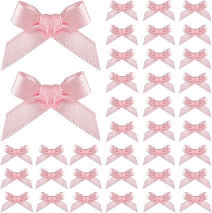 Amazon.com: 100pcs Ribbon Bows, 1.57x0.4in Mini Bows for Crafts Cute ...