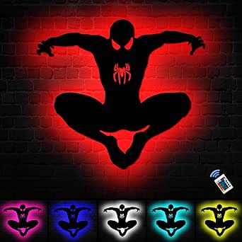 OKDHGYS Spider Lamp with Spider Stickers - Neon Sign, Night Light, 16 ...