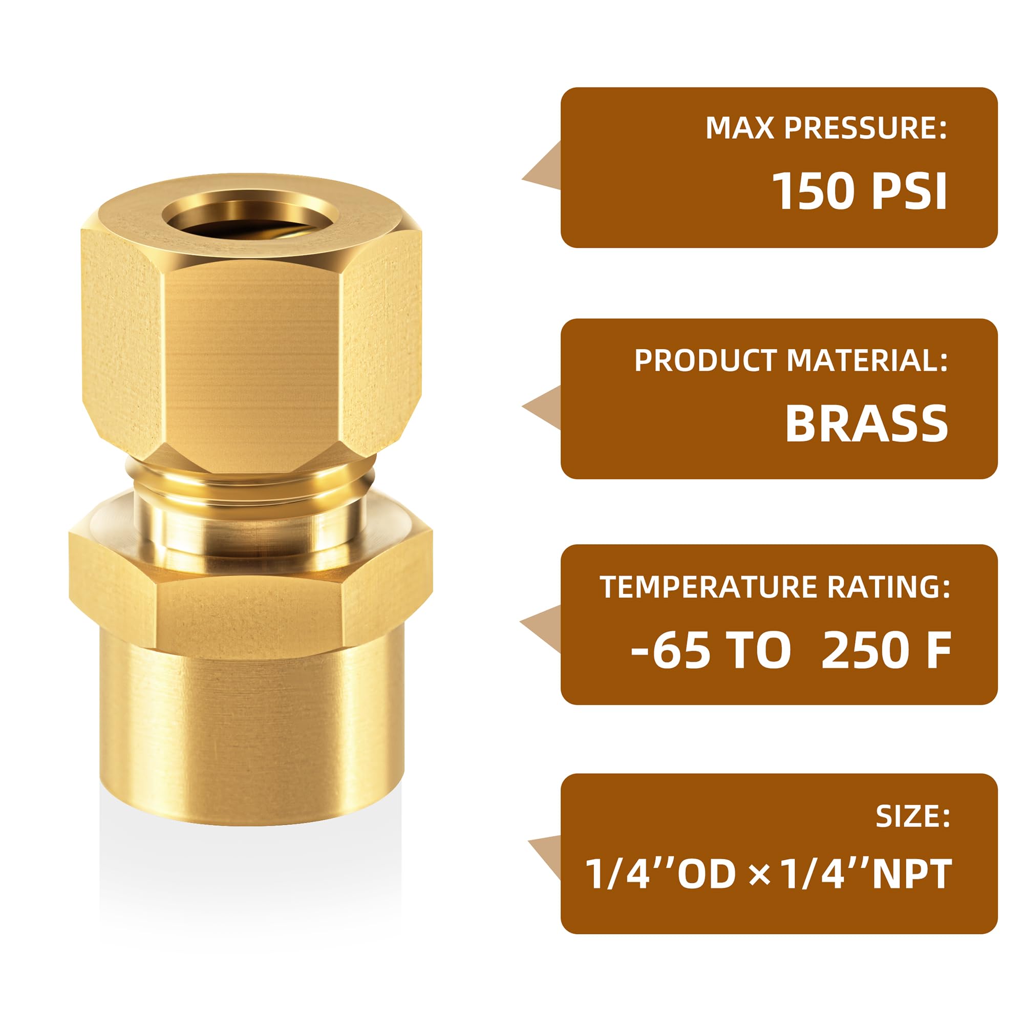 Snapklik.com : Brass Compression Tube Pipe Fitting Connector Straight ...