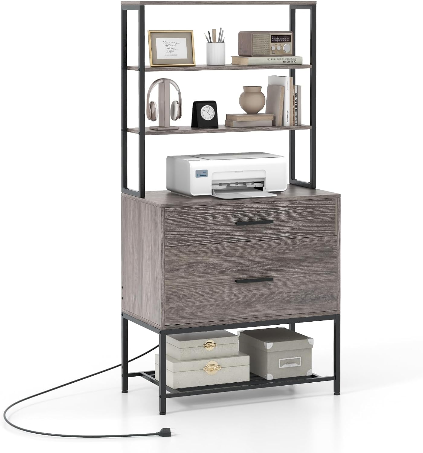 Amazon.com: Giantex Tall 2-Drawer File Cabinet - Filing Cabinet w ...