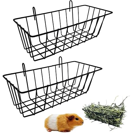 Amazon.com : Therwen 4 Pcs Rabbit Hay Feeder Heavy Duty Metal Rabbit ...