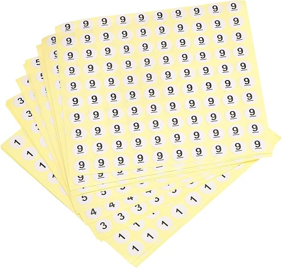 Amazon.com : MECCANIXITY 0 to 9 Number Stickers Number Label Self ...