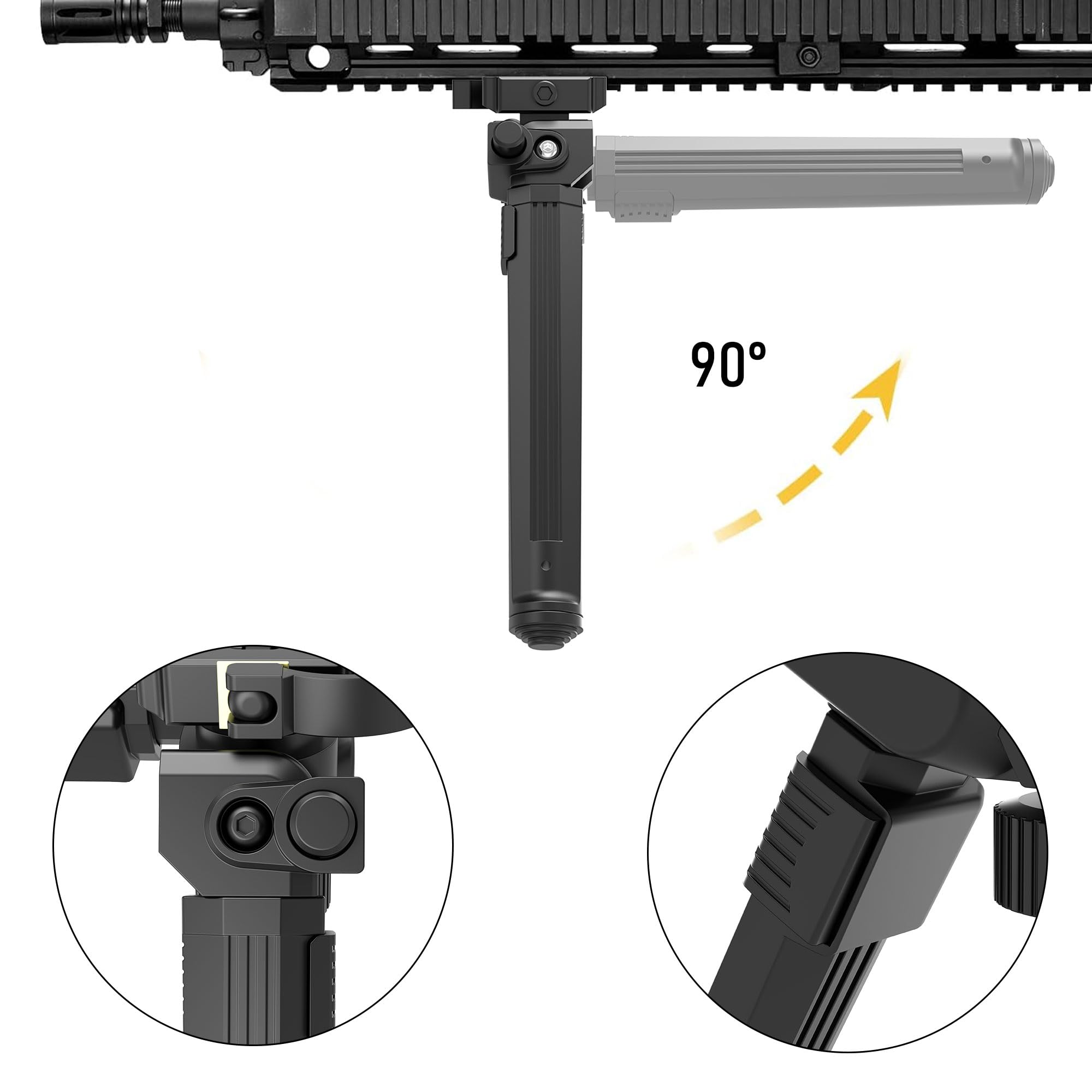 Snapklik.com : UUQ QV14 Tactical Portable Rifle Bipod, Picatinny And ...
