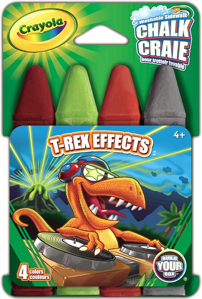 Amazon.com: Crayola Build Your Box T-Rex Effects Chalk (4 Count) : Toys ...