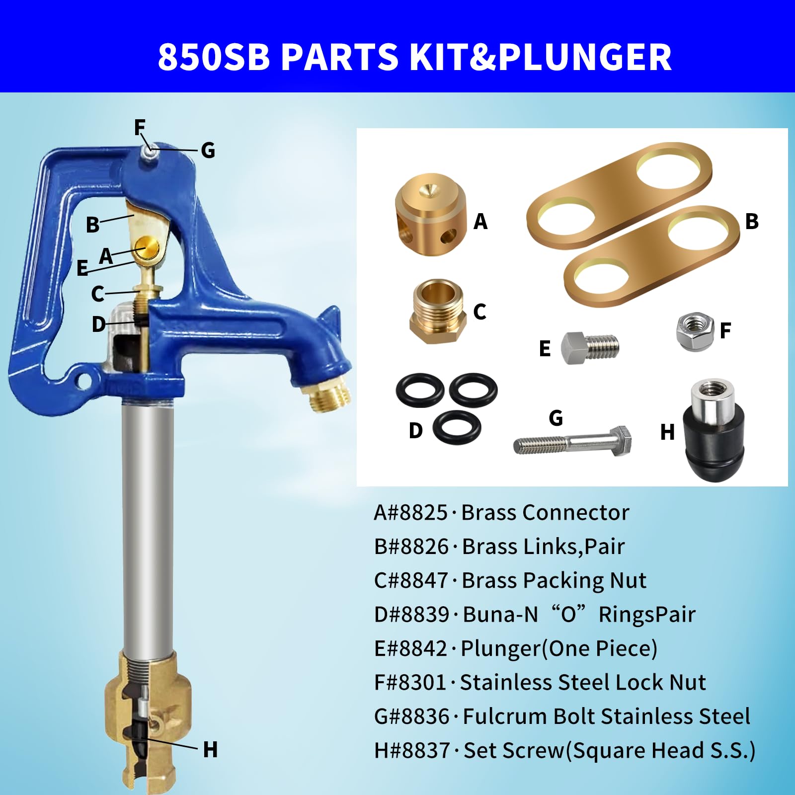 Snapklik.com : 850 Sb Parts Kit Yard Water Hydrant Repair Kits & 8842 ...