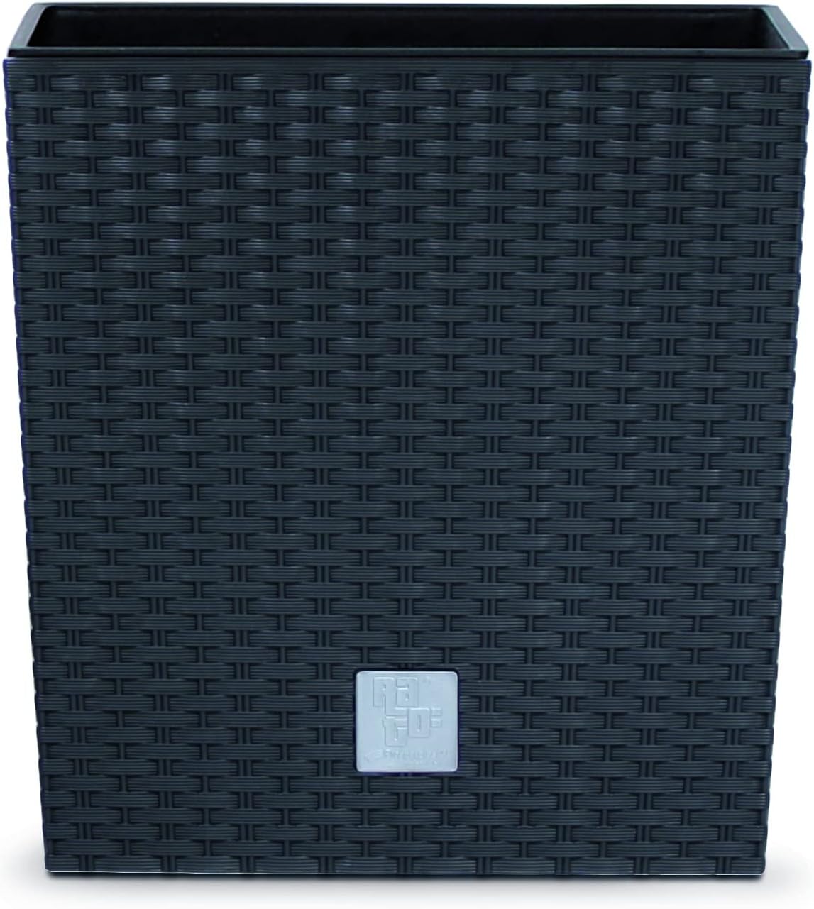 Amazon.com: Prosper Plast Low Rattan Plastic Flower Pot Anthracite ...