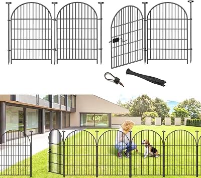 Adavin Tall Garden Fence Animal Barrier, 32 in(H) 4 Panels Dog Fence ...