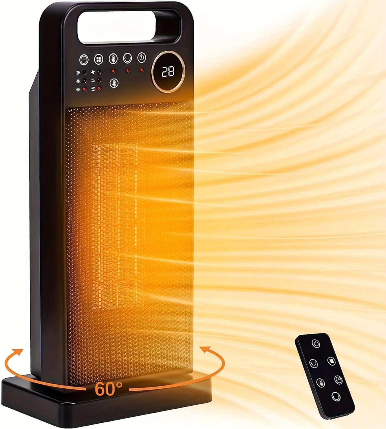 perforlld Space Heater for Indoor Use with Remote Control Digital ...
