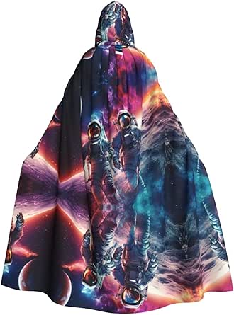 Amazon.com: Yuiptr Unisex Hooded Cloak Planets And Astronaut Galaxy ...