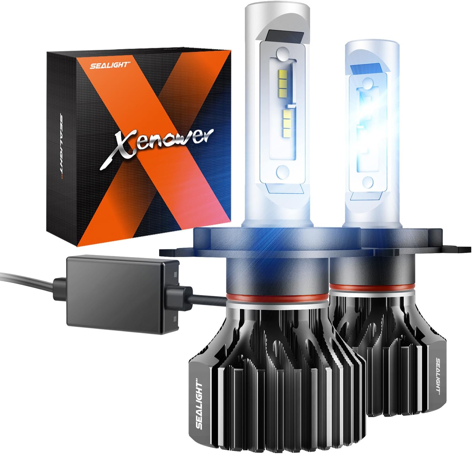 SEALIGHT H4/9003/HB2 LED Headlight Bulbs 24000 Lumens 600% Brightness ...