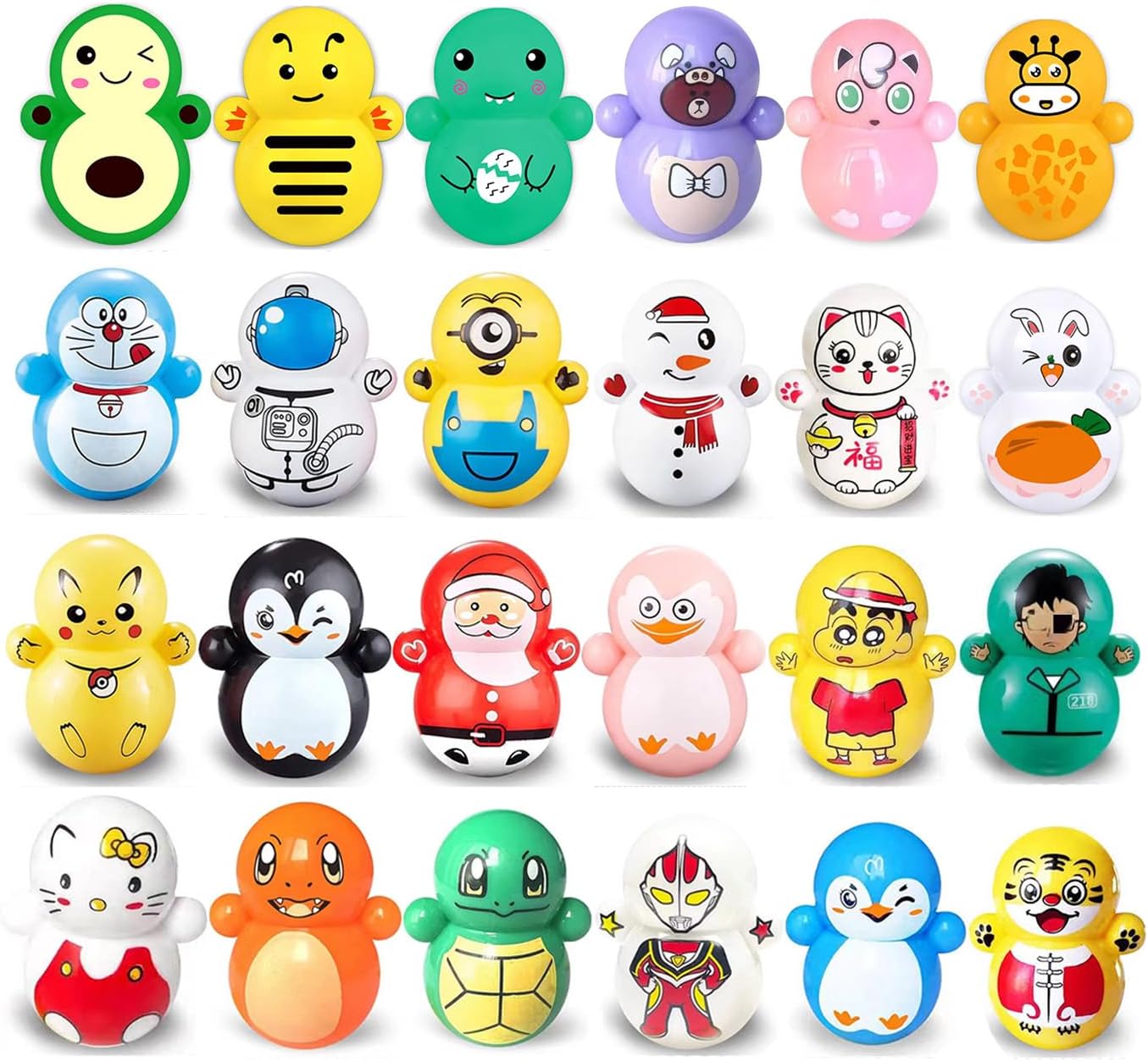 Amazon.com: Random Stress Relief 24 PCS Mini Roly-Poly Wobbling Toy ...