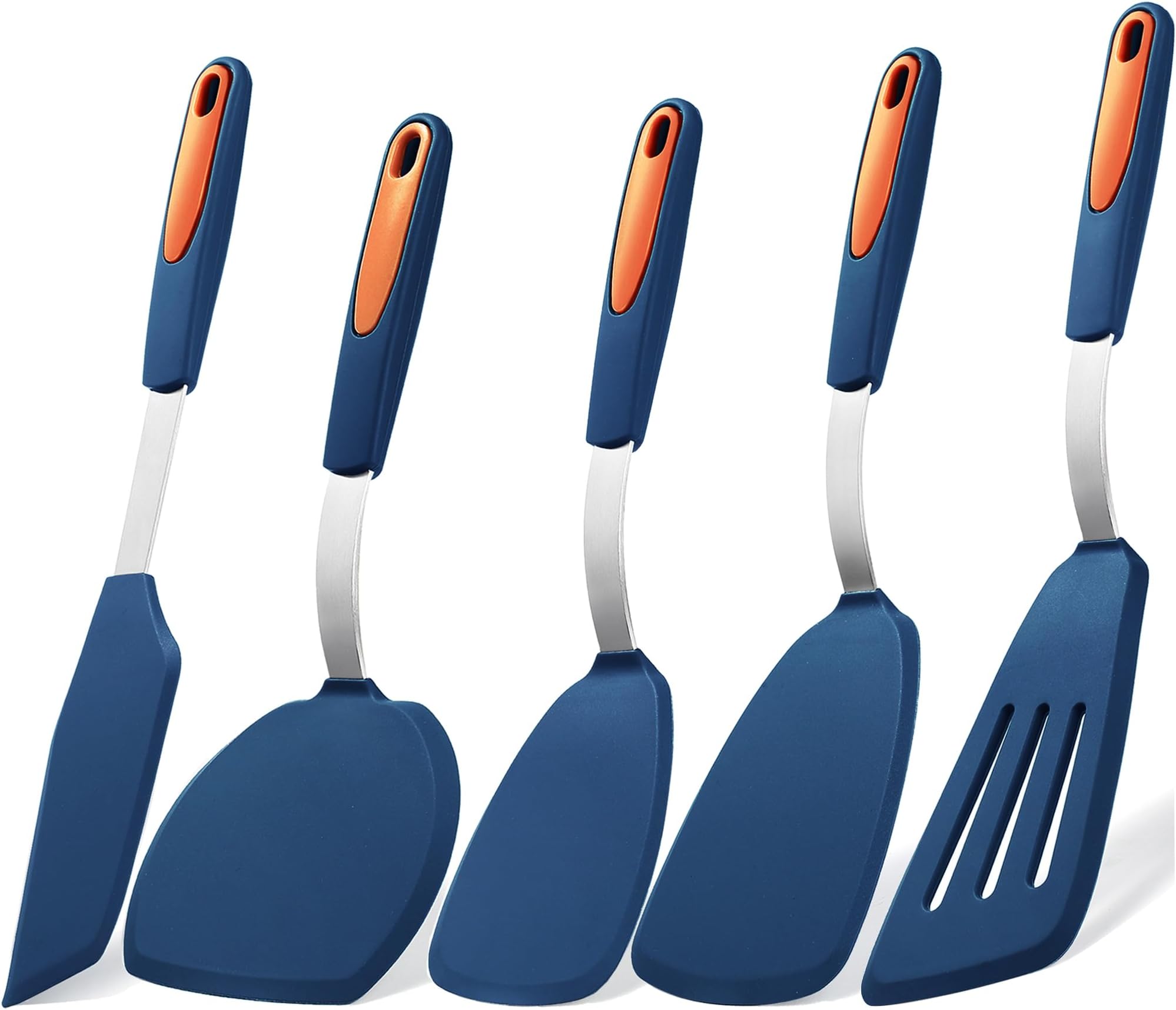 Amazon.com: BakeRoyal Silicone Spatula Set - Turner Spatulas Silicone ...