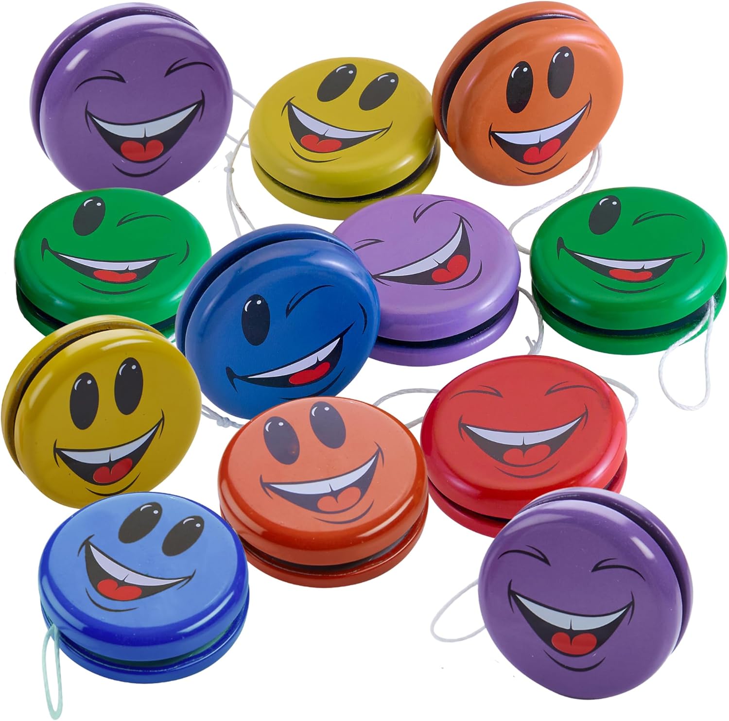 Amazon.com: Playbees Metal Smiley Faces Yo-Yos - Set of 12 - 2 Inch for ...