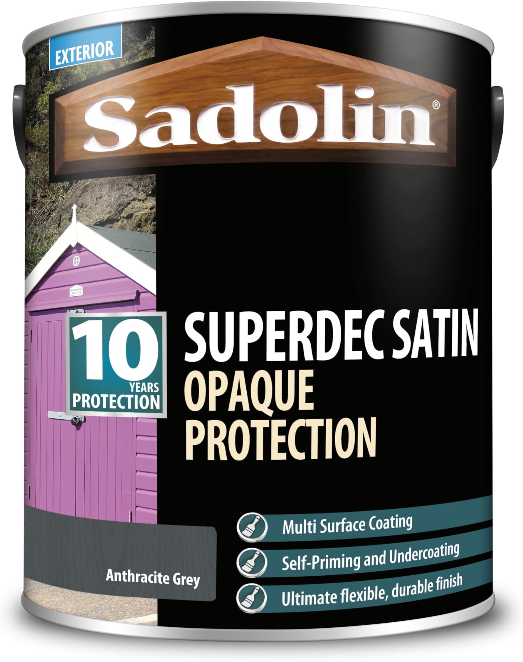 5L Sadolin Superdec Satin Opaque Wood Paint - Hudson Bay : Amazon.co.uk ...
