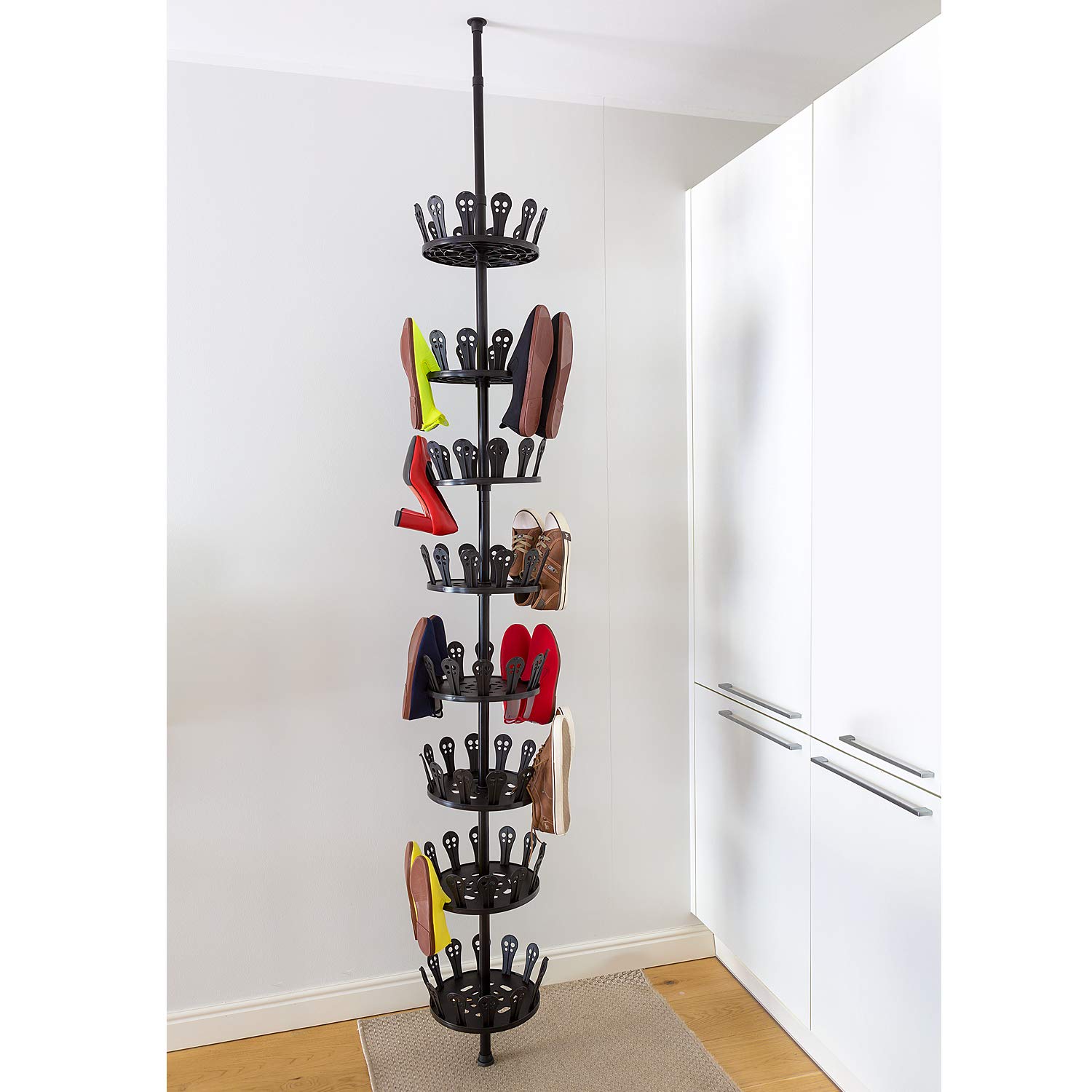 Tatkraft Jo Extendable Rotating Shoe Storage for up to 48-Pairs ...