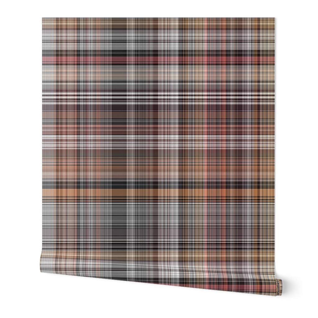 Spoonflower Peel & Stick Wallpaper 9ft x 2ft - Plaid Stripes Tartan ...