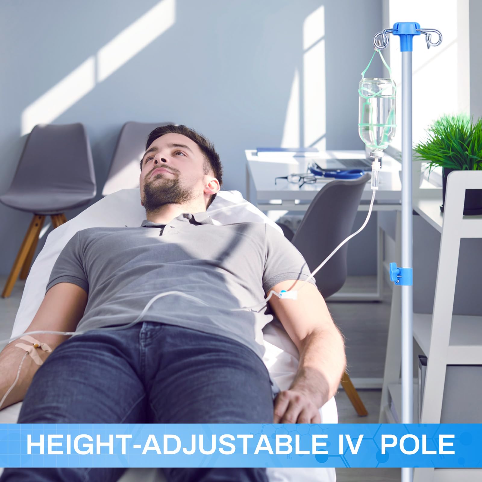 Snapklik.com : TrelaCo 2 Pack Portable IV Pole Stand Rack Collapsible Stand