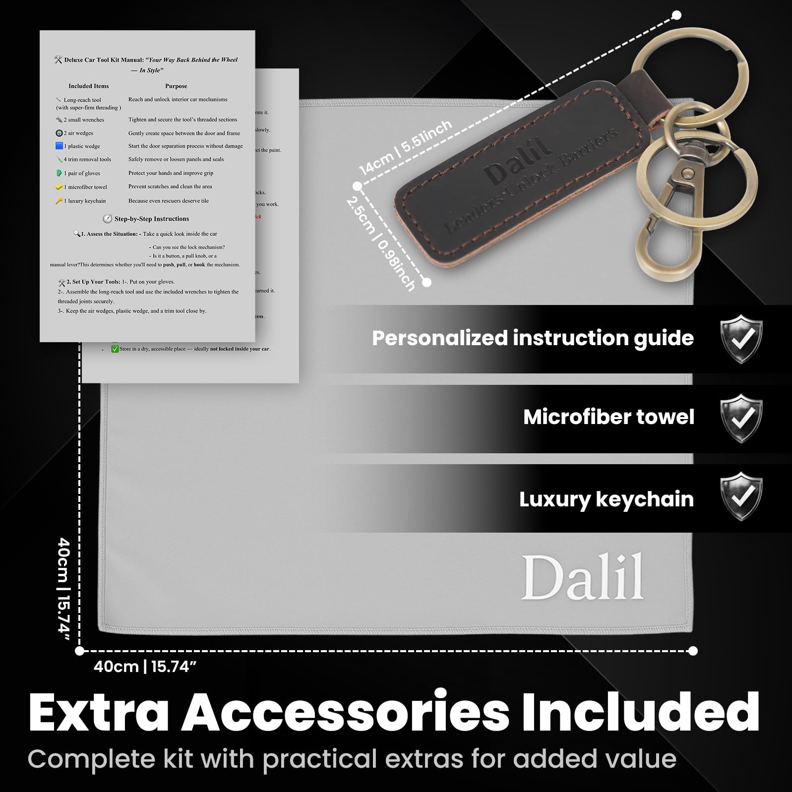 Snapklik.com : Dalil Car Unlock Kit - Complete Emergency Tool Set For ...