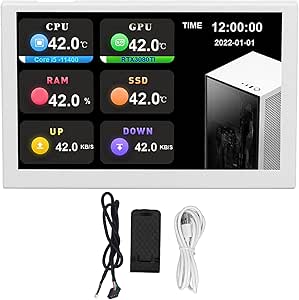 5 Inch IPS USB Mini Screen, AIDA64 PC CPU HDD Data Monitor, 800x480 PC Temperature Display ...