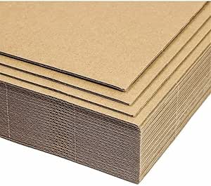 Amazon.com: 25 Pack 2mm Solid Kraft Brown Corrugated E-flute Boards ...