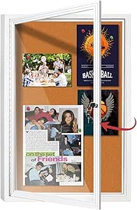 Amazon.com : Enclosed Bulletin Board, Lockable Enclosed Cork Bulletin ...