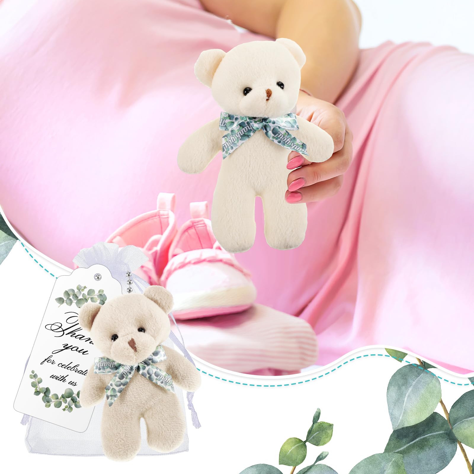 Snapklik.com : Wettarn 50 Sets Small Tiny Plush Bear Bulk 4.72 Inch ...