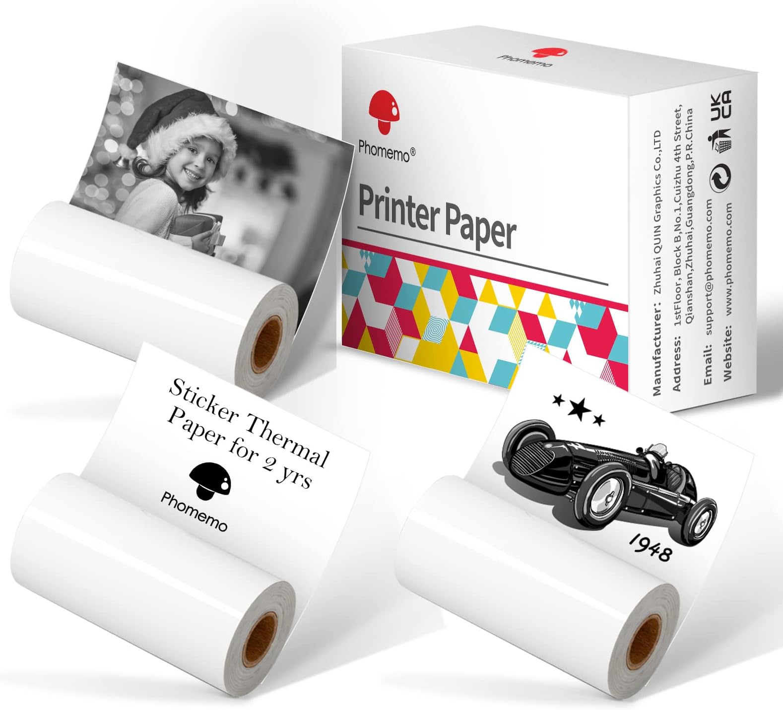 Phomemo White Sticker Paper Printable Thermal Paper Strong Self ...