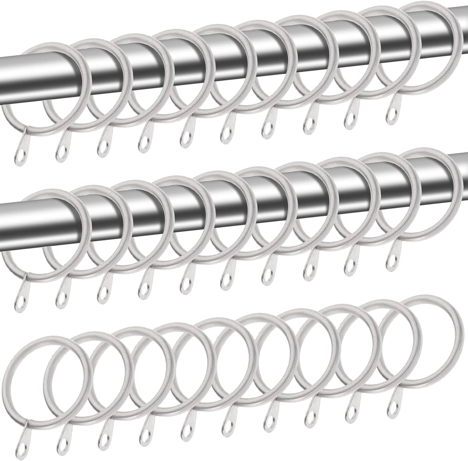 Amazon.com: Shappy 40 Pack Metal Drapery Curtain Rod Rings with Eyelets ...