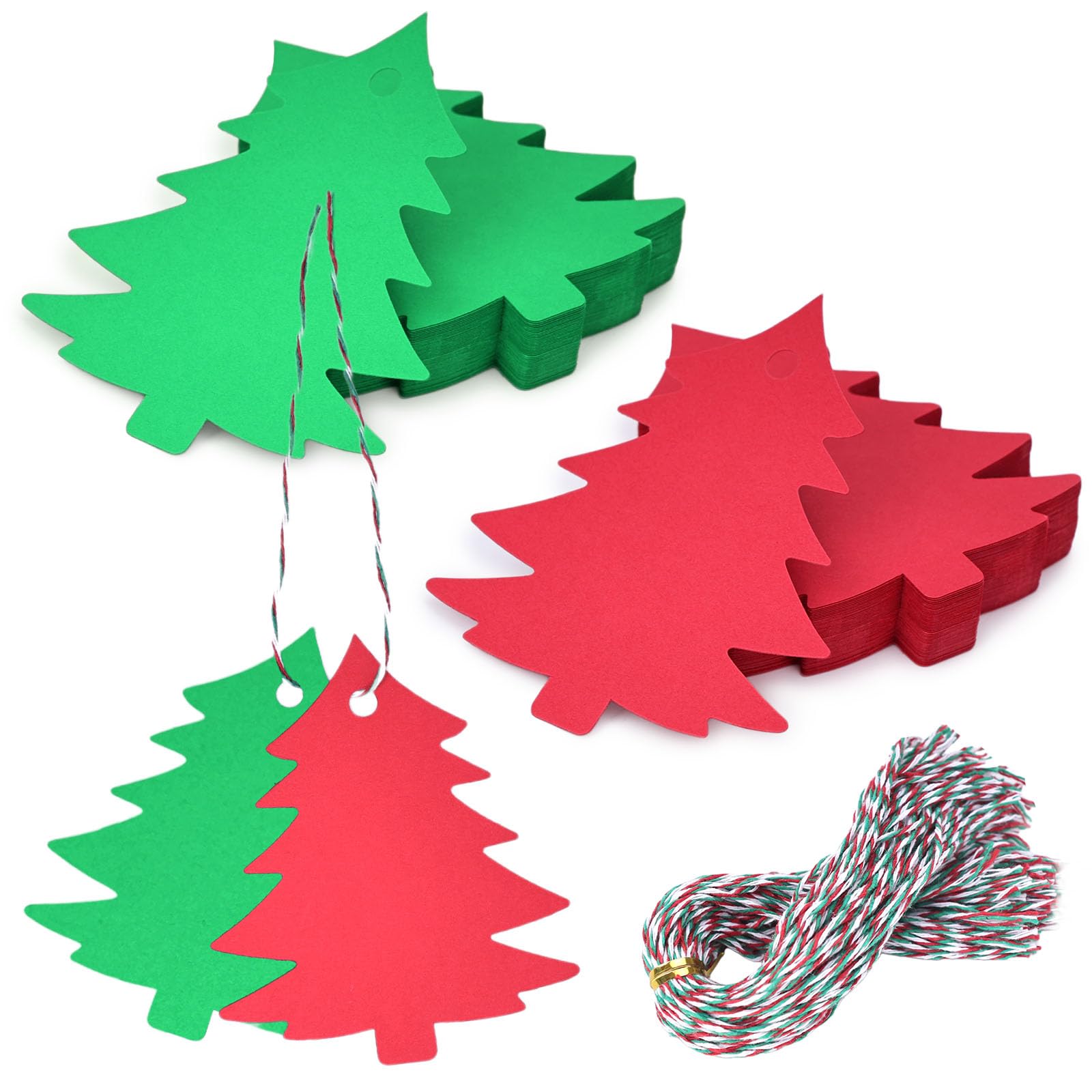 Amazon.com : SallyFashion 100PCS Red and Green Christmas Tags, Paper ...