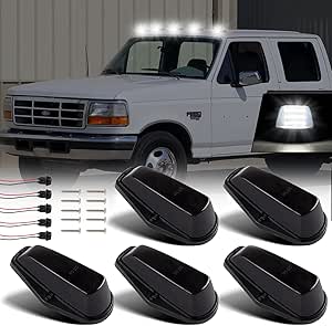 Amazon.com: 5PCS White LED Cab Roof Light Roof Top Clearance Lights Cab ...