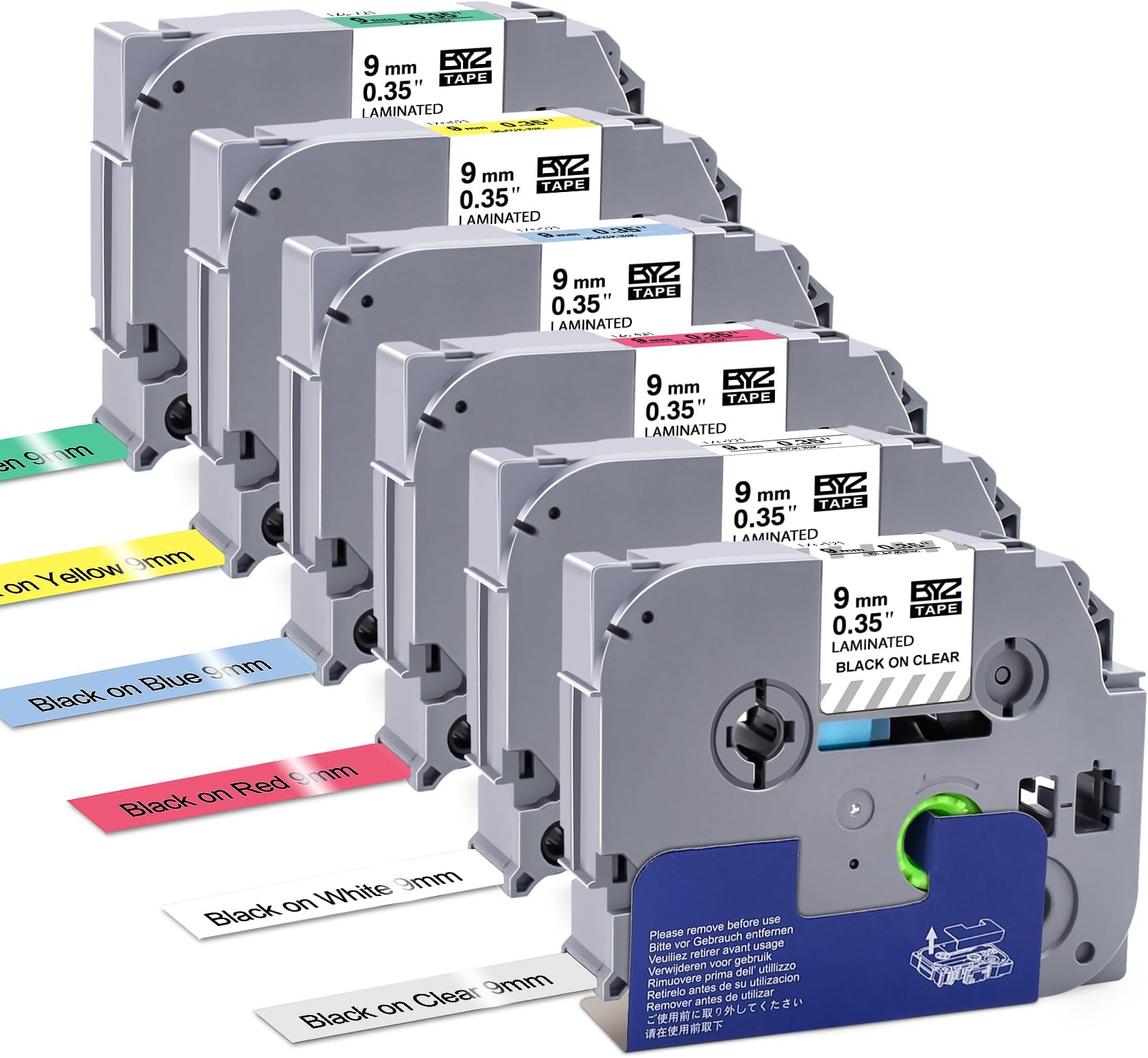 Amazon.com: TITBIT TZe TZ Tape 9mm 3/8 Inch Colored Tape Compatible for ...