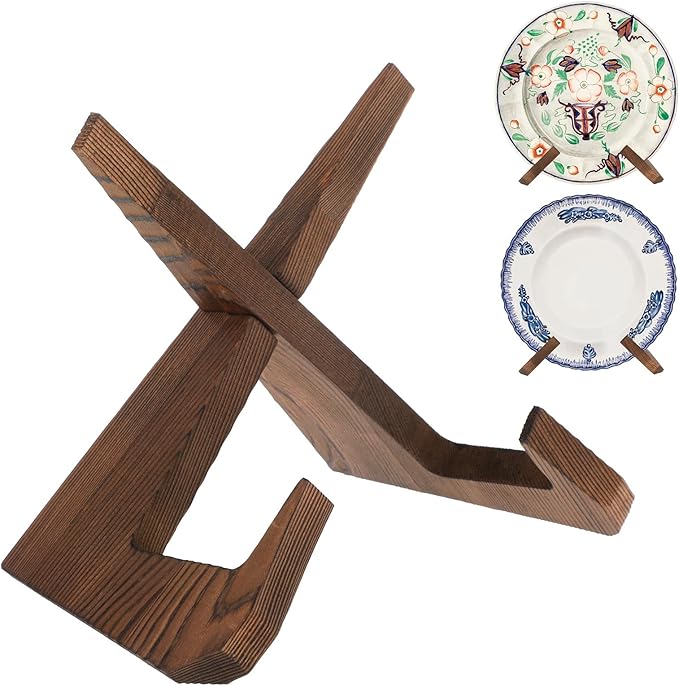 Amazon.com: Quilax Wooden Bowl Display Stand, 6.7 Inch Plate Stands for ...