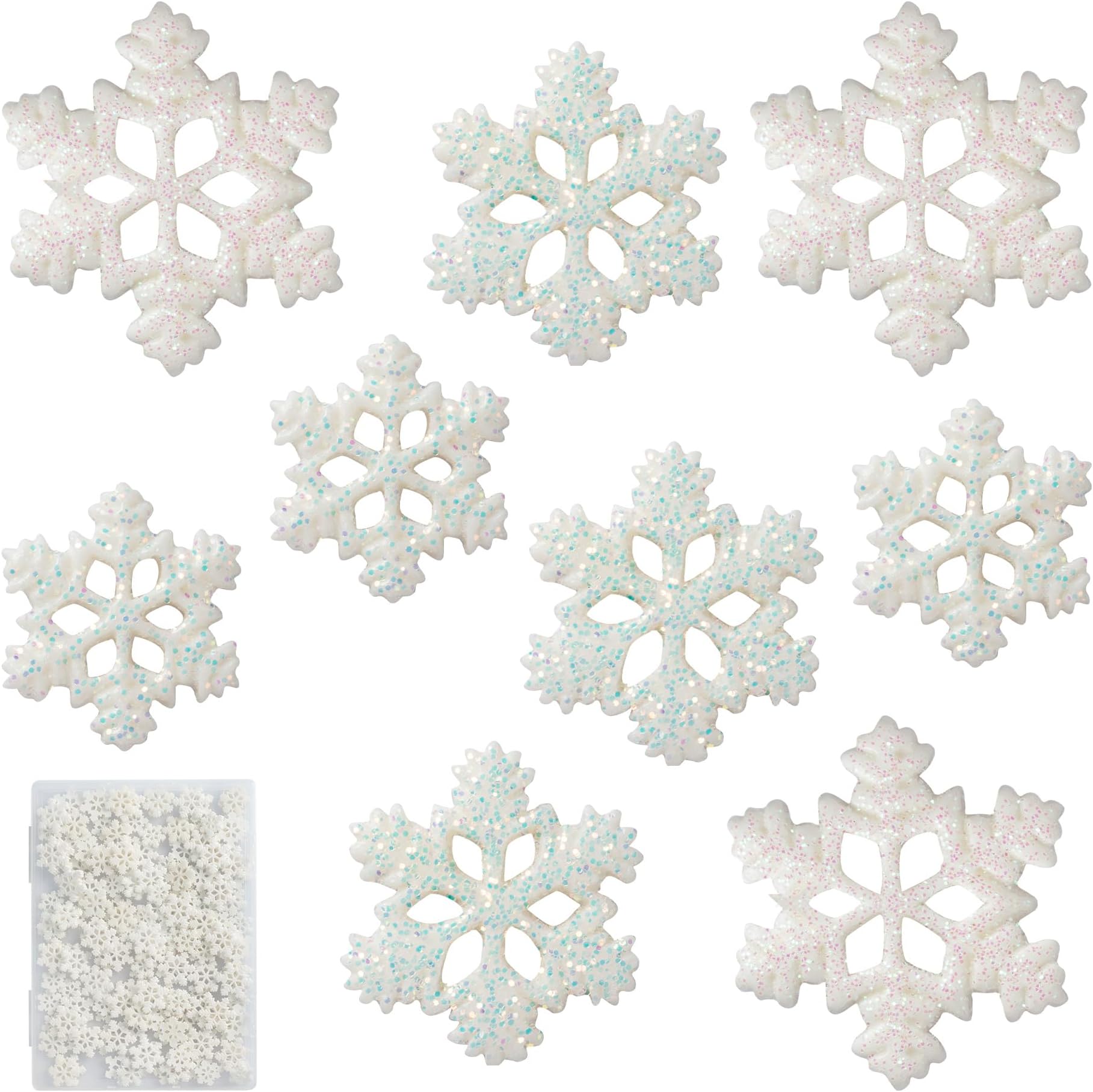 Amazon.com: BOJUEGZI 106PCS Mini Snowflake Ornament Christmas ...