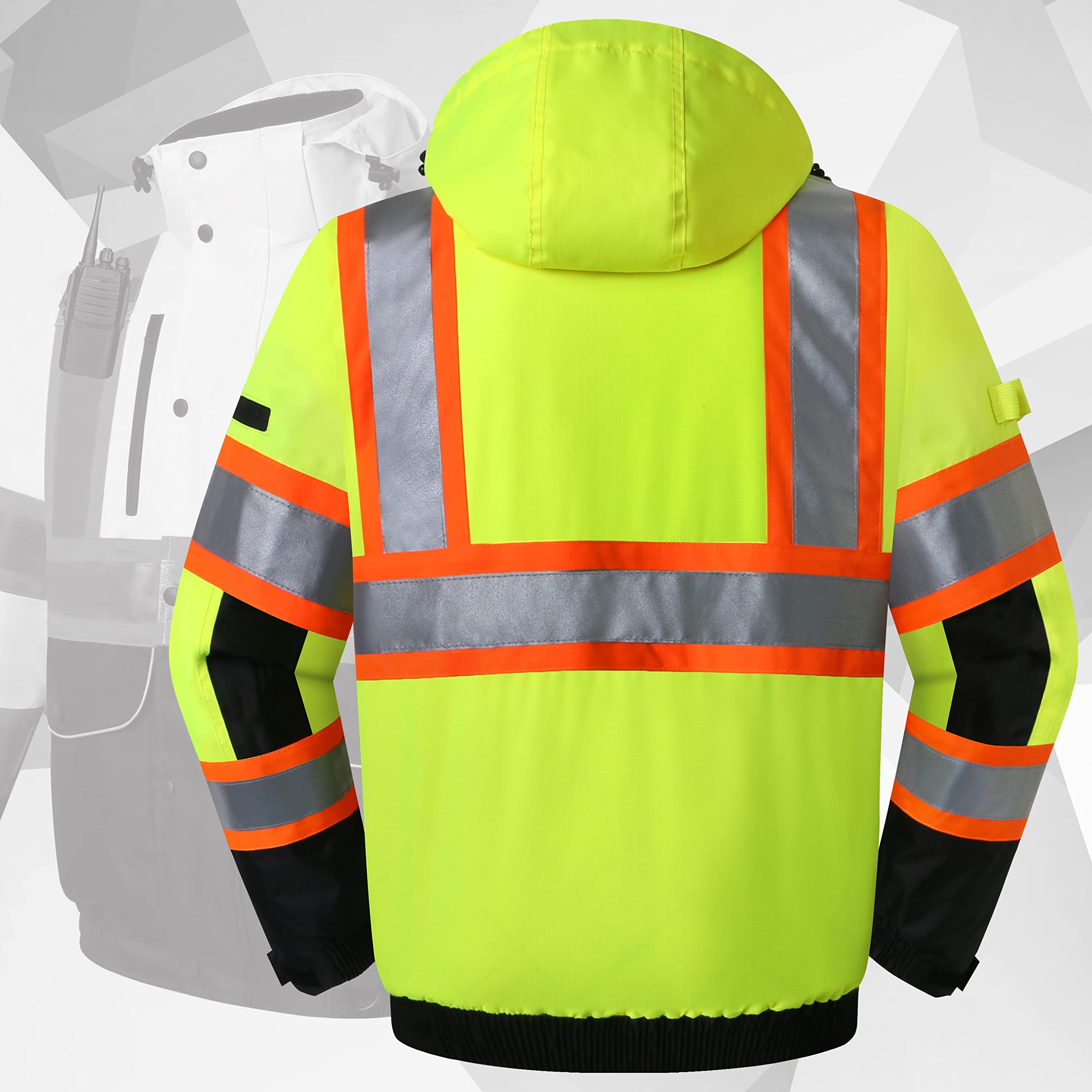 Snapklik.com : JKSafety 10 Pockets Hi-Vis Waterproof 3M Reflective ...