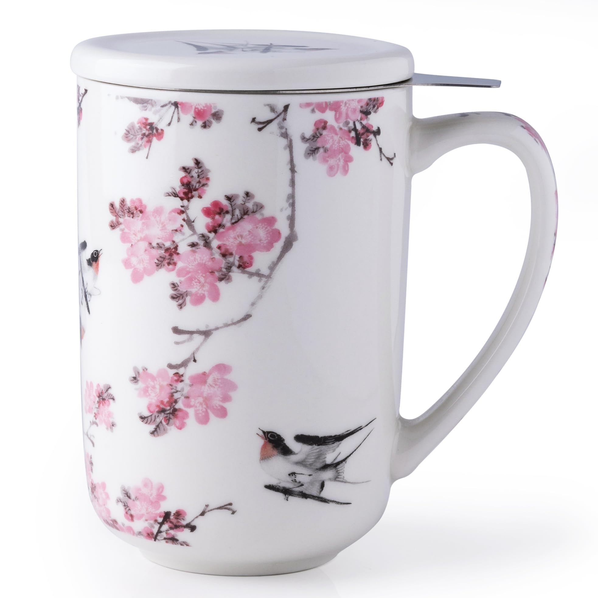 Amazon.com: AmorArc Porcelain Tea Mug with Infuser and Lids, 18 Oz Tea ...