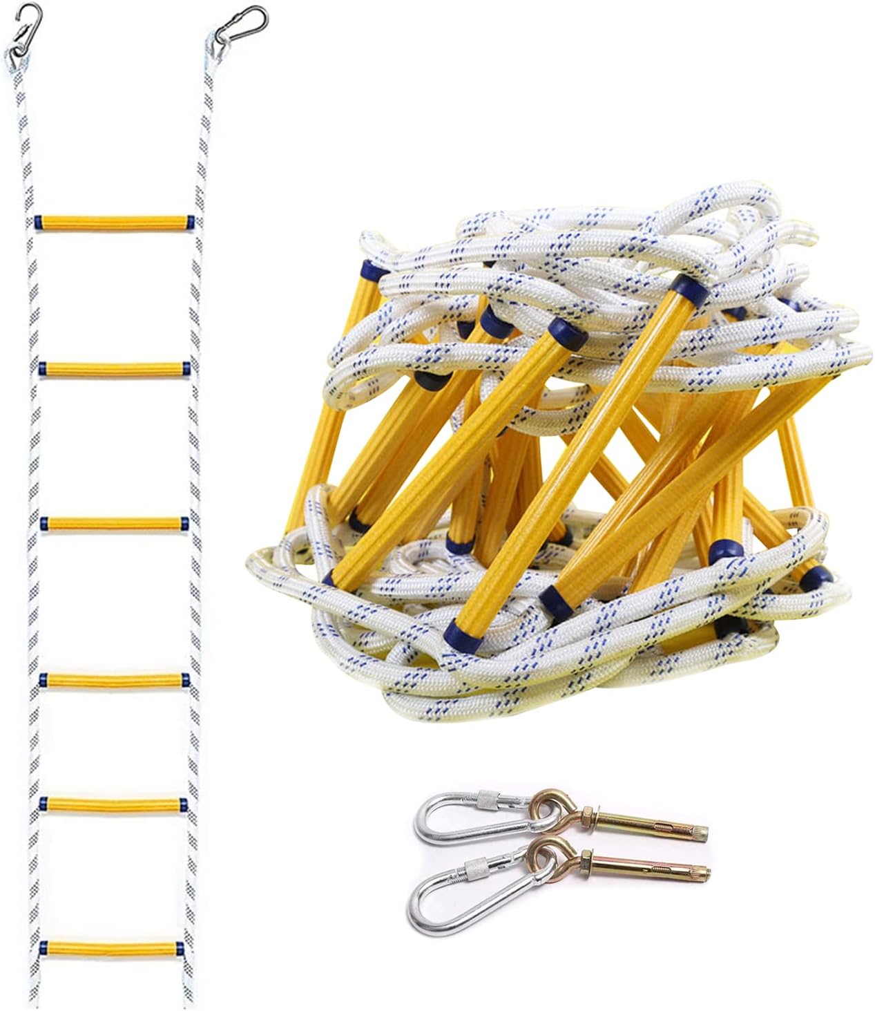 Amazon.com: Escape Rope Ladder Nylon Resin Fire Escape Ladder Emergency ...