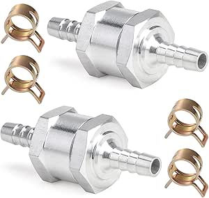 2PCS One Way Check Valve 6mm OD 1/4" Check Valve Fuel Liquid Air Inline ...