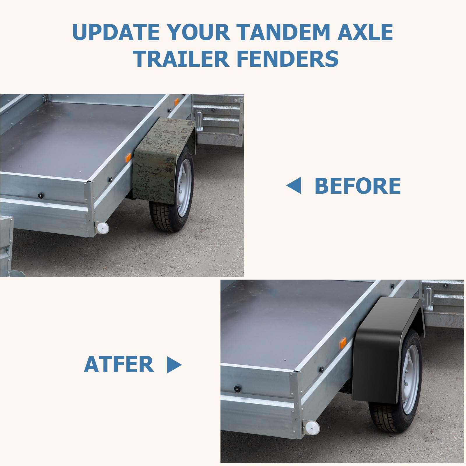 Snapklik.com : Trailer Fenders,2 Pack Tandem Axle Trailer Fenders Fit ...
