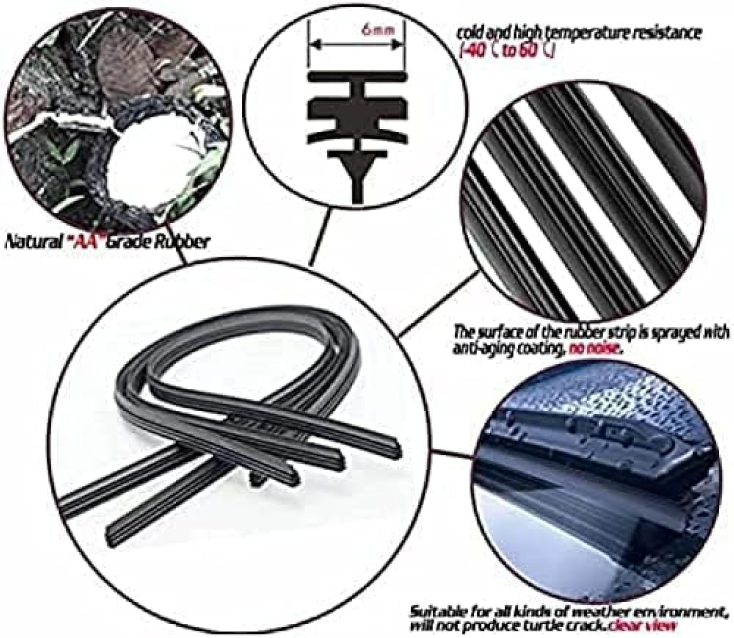 WouND Rear Wiper Blade Wipers,14″ For Mazda2 For Mazda 2 Demio DY DE ...