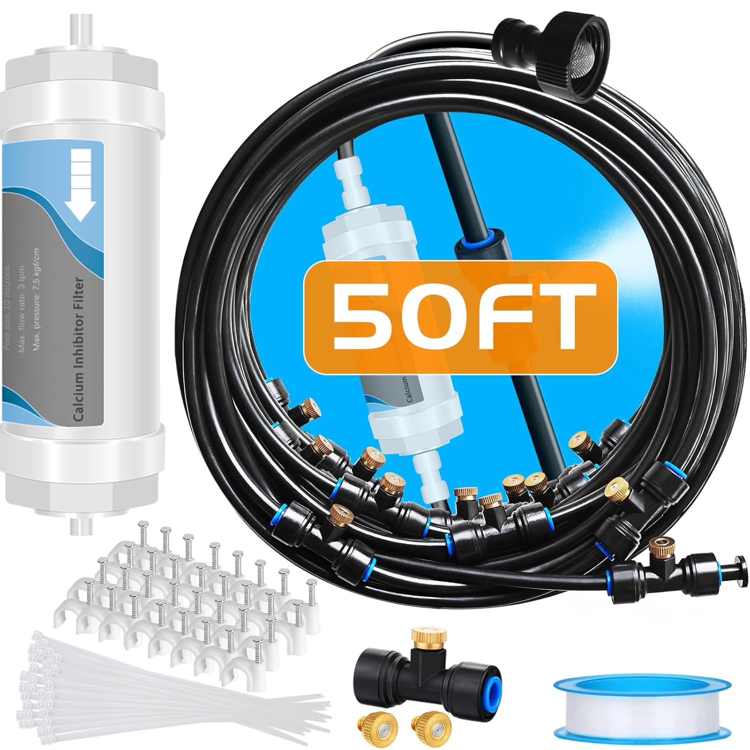 Upgraded Misting System with Water Filter for Patio Cooling - 26FT Line ...