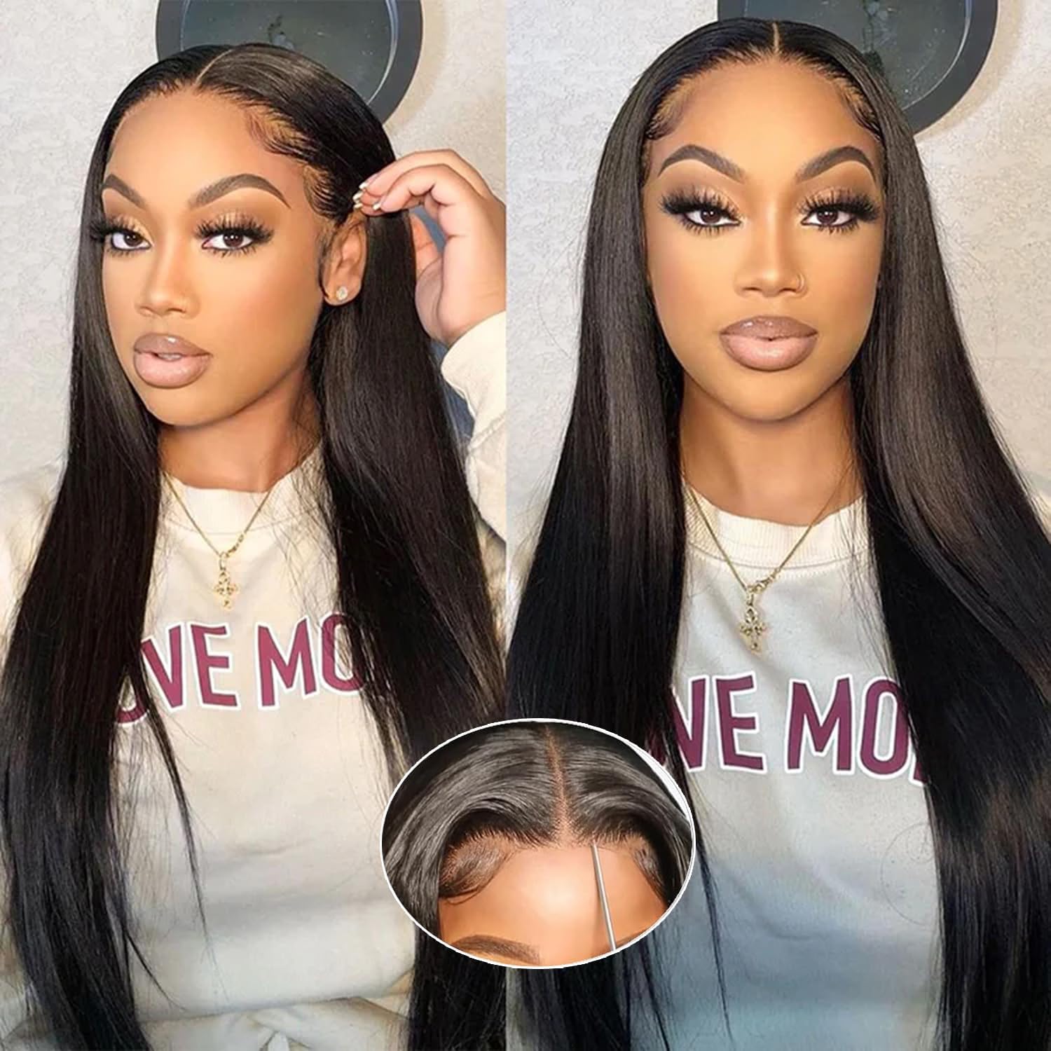 Amazon.com : N ONE 24 Inch 6x5 Wear and Go Glueless Wig Pre Plucked 100 ...