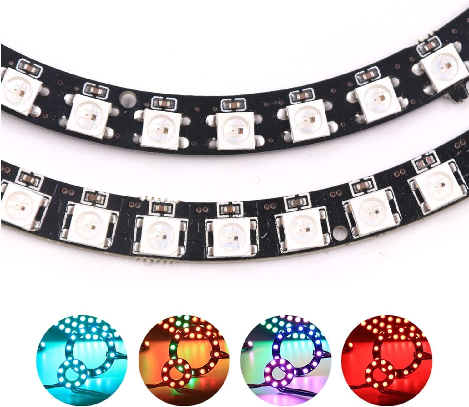 Sparkleiot 16 bits WS2812 RGB LED Ring 16 X WS2812B 5050 luz LED de ...